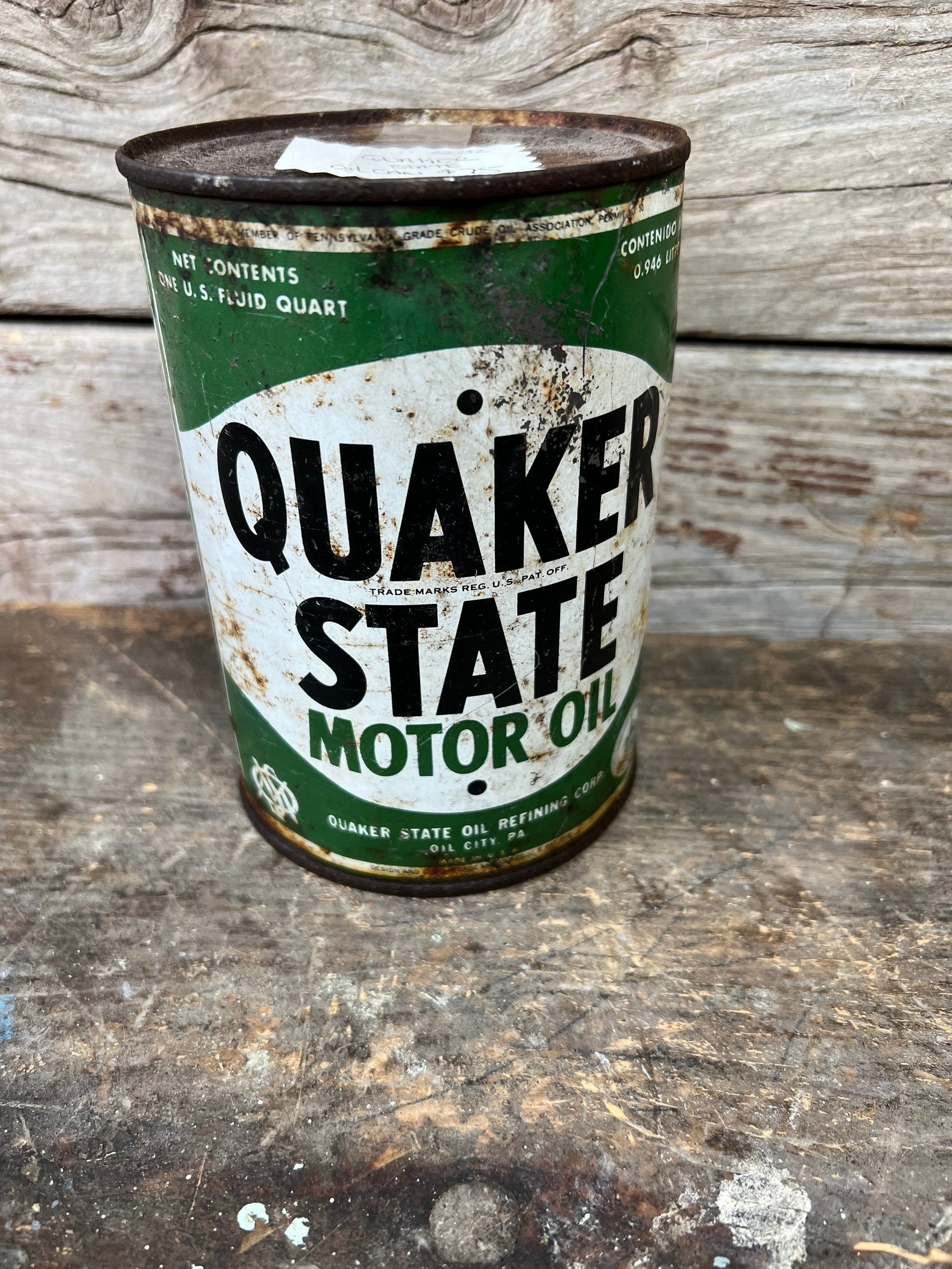 Quaker State Oil Can